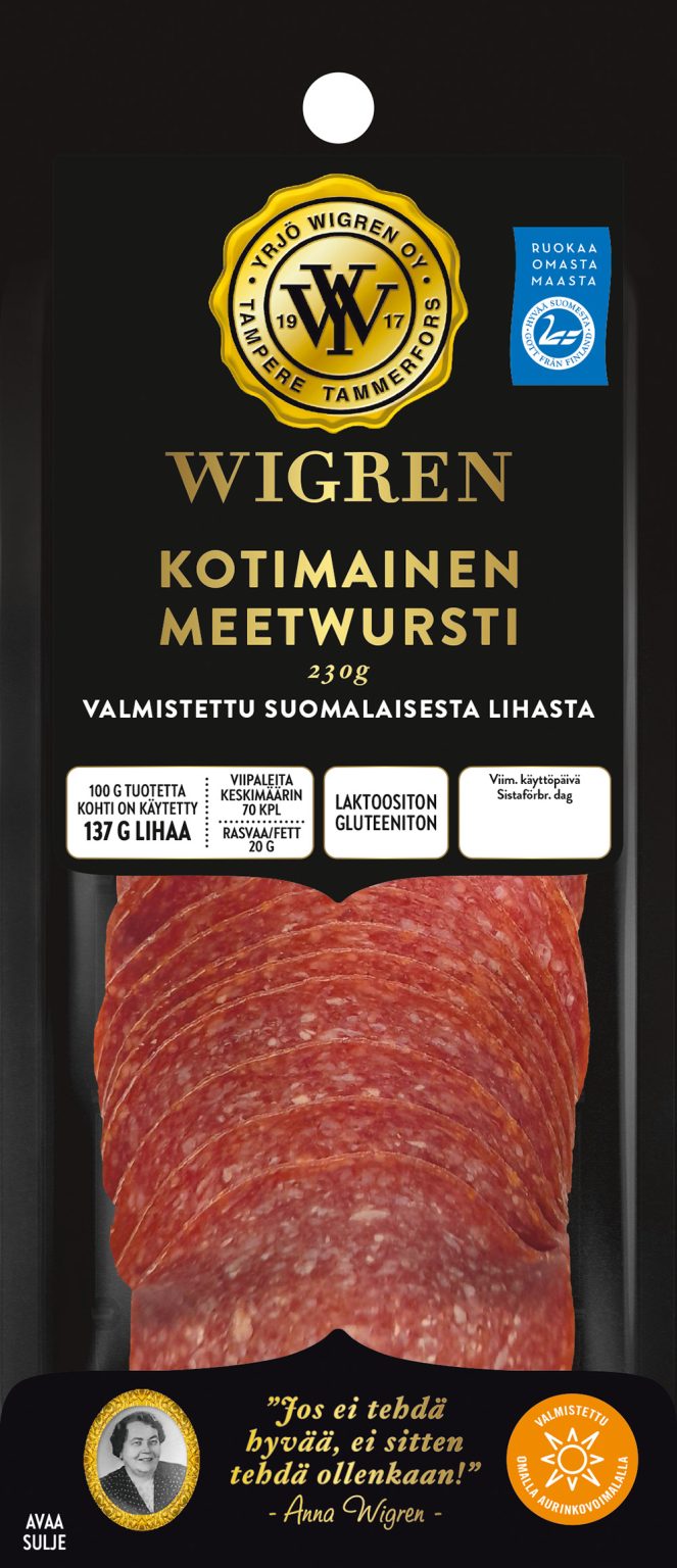 Kotimainen Meetwursti 230 g – Yrjo Wigren Oy